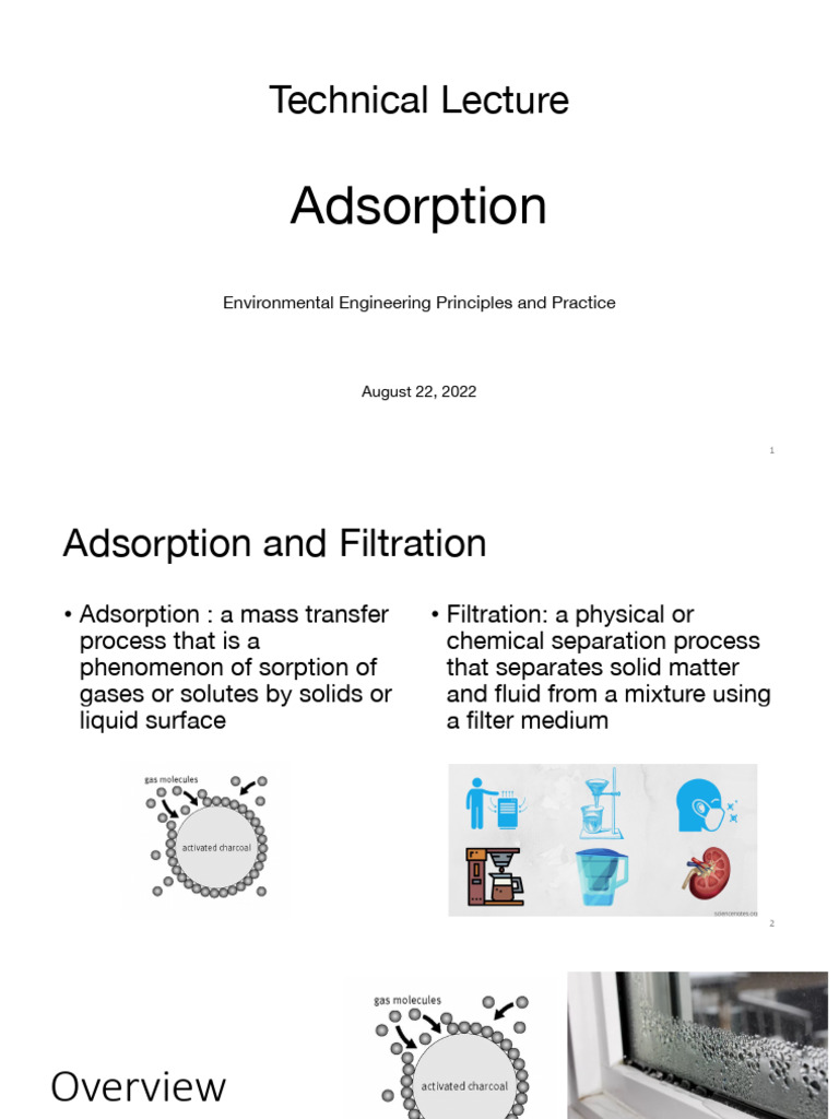 Week 3-Adsorption and Filtration-2022 | PDF | Adsorption | Diffusion
