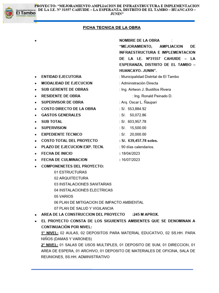 Ficha Tecnica - MDT | PDF