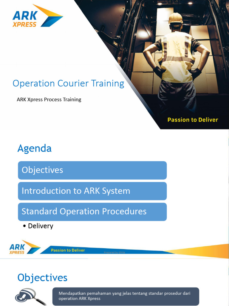 ARK Xpress - Courier Training - 2017 | PDF