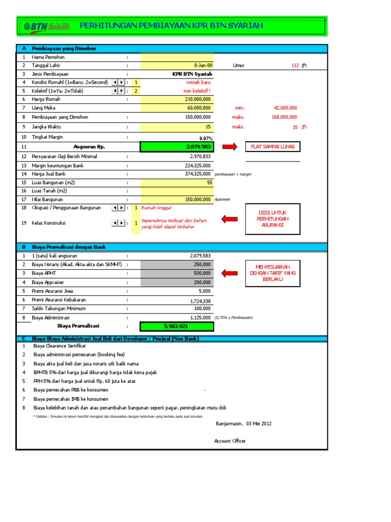 Simulasi KPR BTN Syariah | PDF