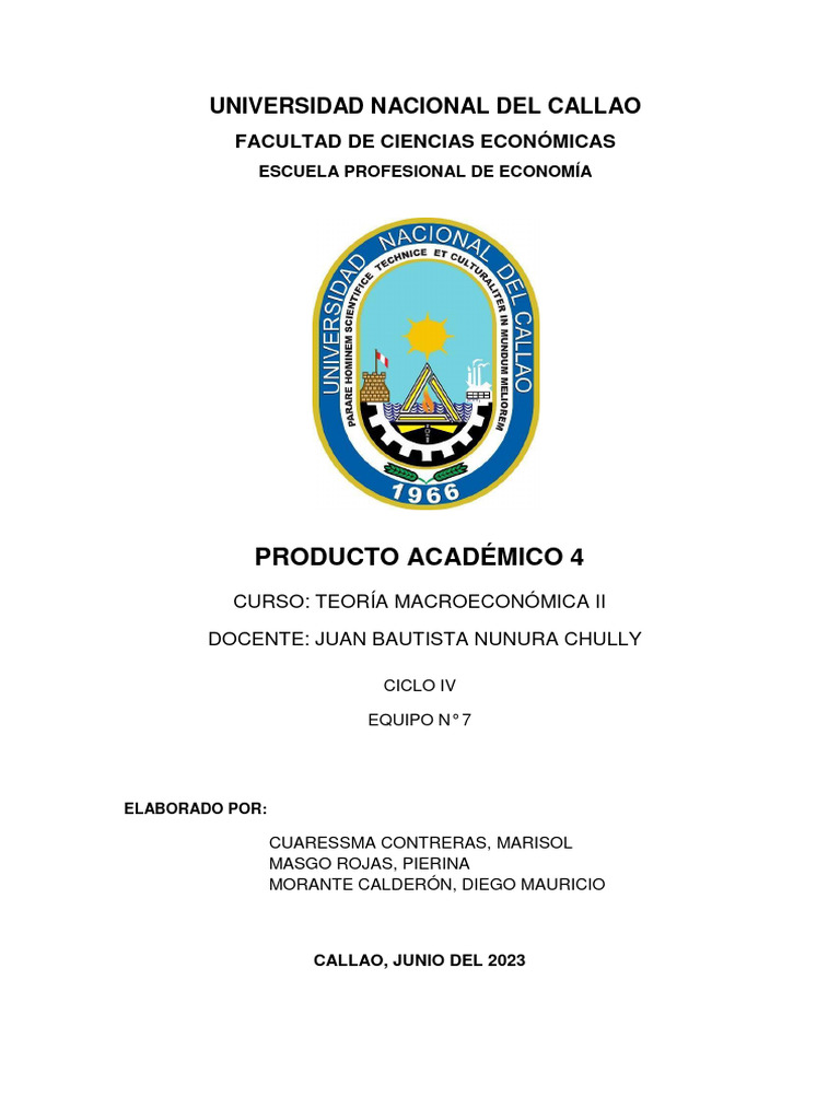 Producto Académico 4 - Equipo #7 - Teoría Macroeconómica II | PDF | Tipo de cambio | Inflación