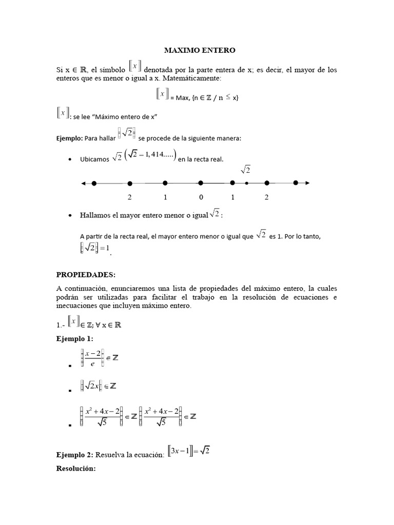 Maximo Entero | PDF | Ecuaciones | Entero