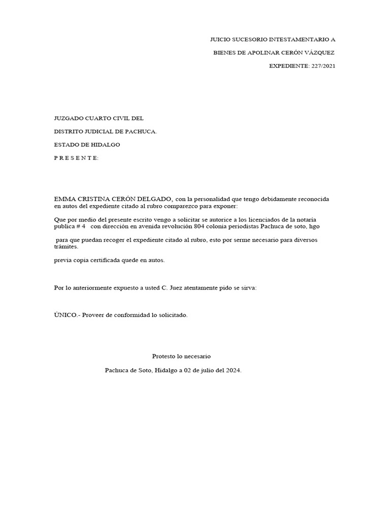 Autorizar A Notaria Recoger Doctos | PDF