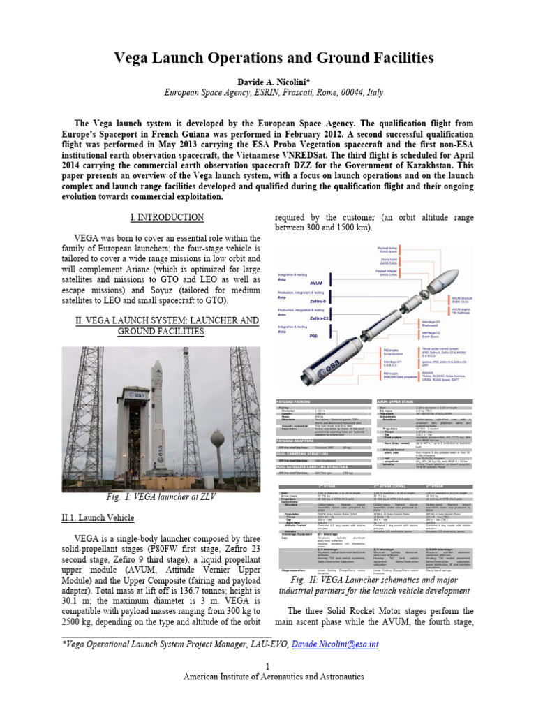 PAPER SPACEOPS VEGAOPS2014 S | PDF | Launch Vehicle | Rocket