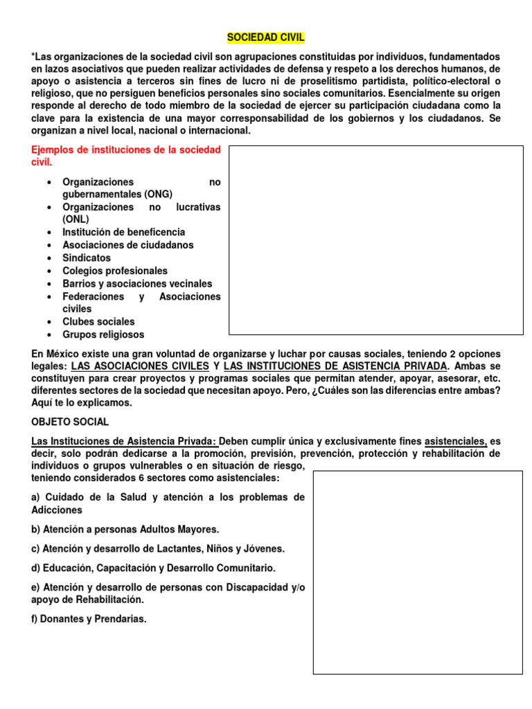 Diferencias entre Asociaciones Civiles y OSC | PDF | Organización no ...