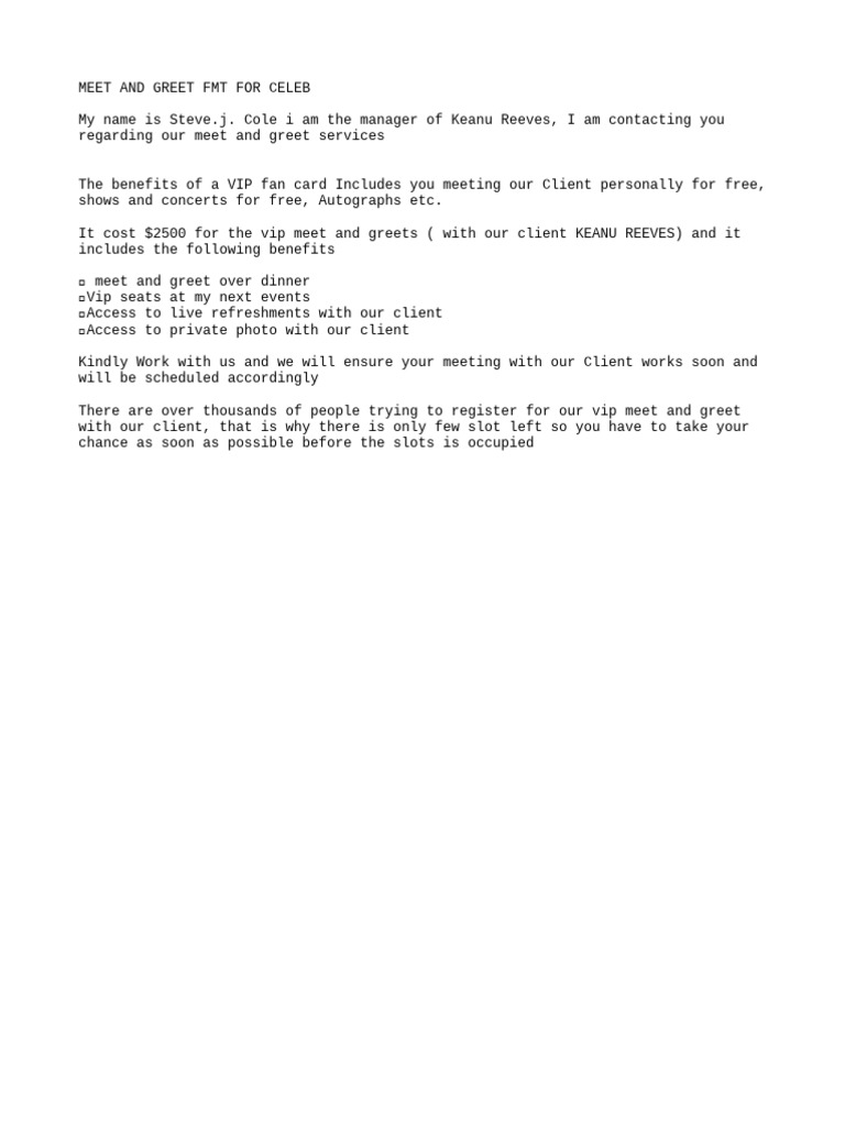 Meet and Greet | PDF | Career & Growth | Cooking, Food & Wine