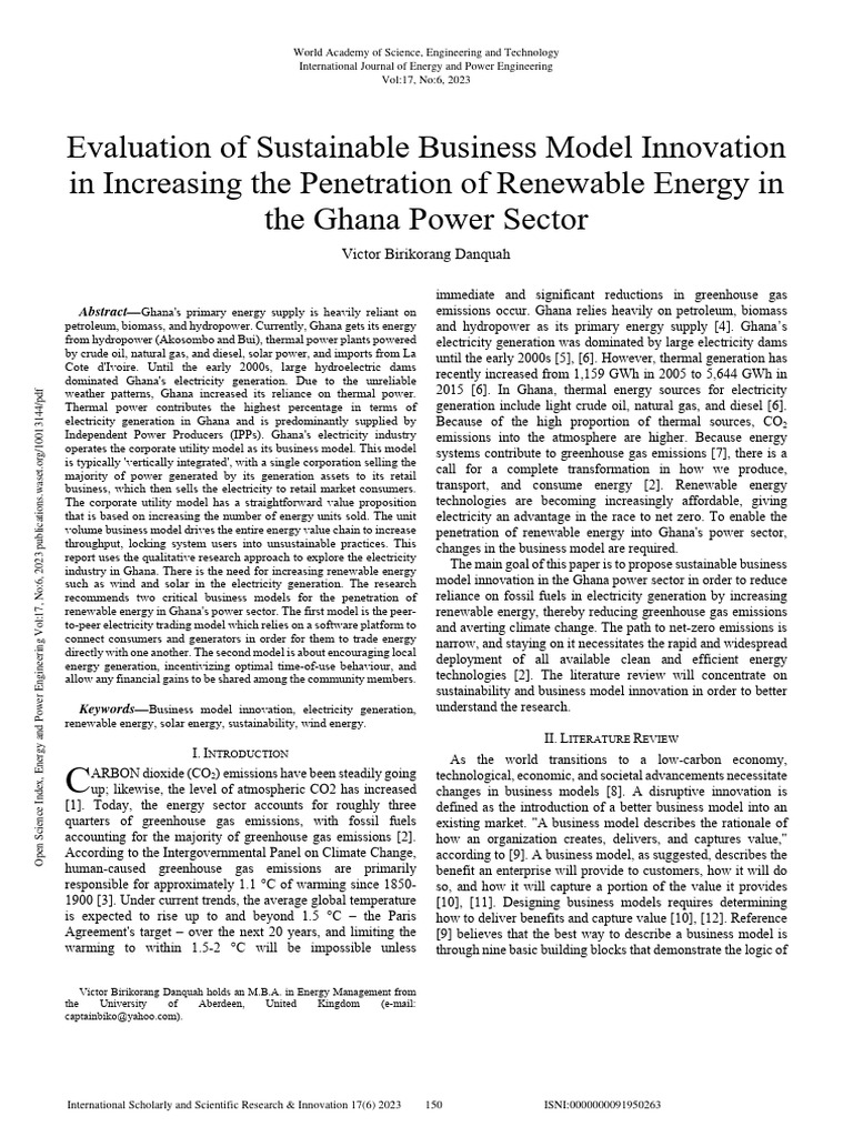 Evaluation of Sustainable Business Model Innovation in Increasing The ... Evaluation of Sustainable Business Model Innovation in Increasing The ...