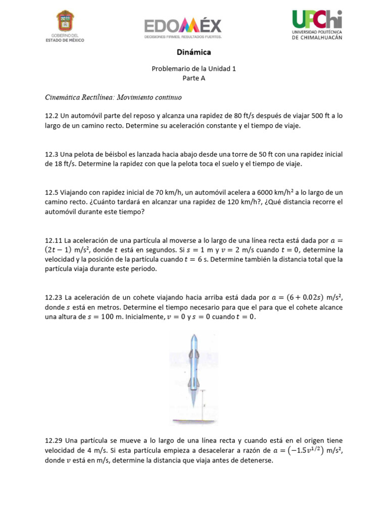 Problemario U1 Din Parte A | PDF