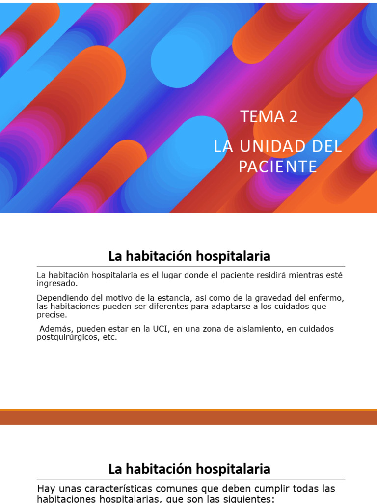 Tema 2 La Unidad Del Paciente | PDF | Colchón | Hospital