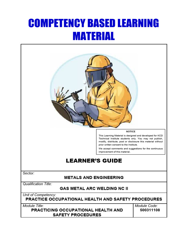 Learners-Guide-Practice-OHS-procedures (2) | PDF | Occupational Safety ...