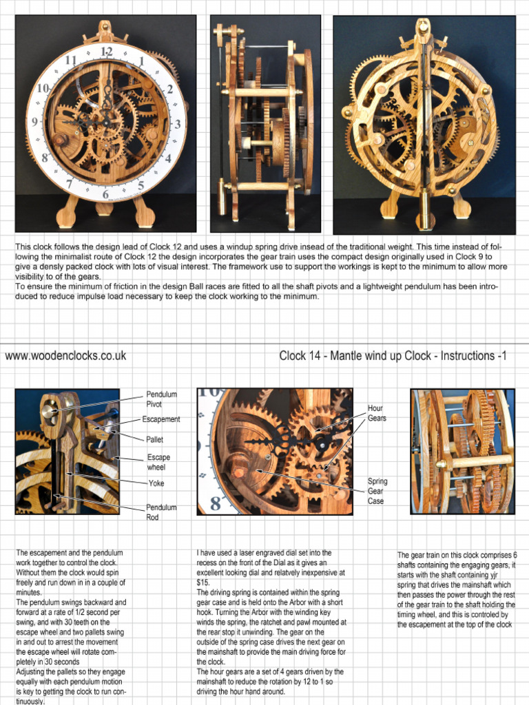Clock 14 Mantle Wind up Clock-instructions-1 | PDF