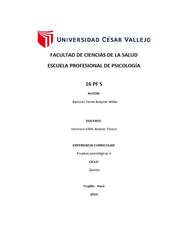 INTERPRETACION+DEL+16+PF+5 +BRAYNER+RAMIREZ +docx | PDF | Crecimiento ...