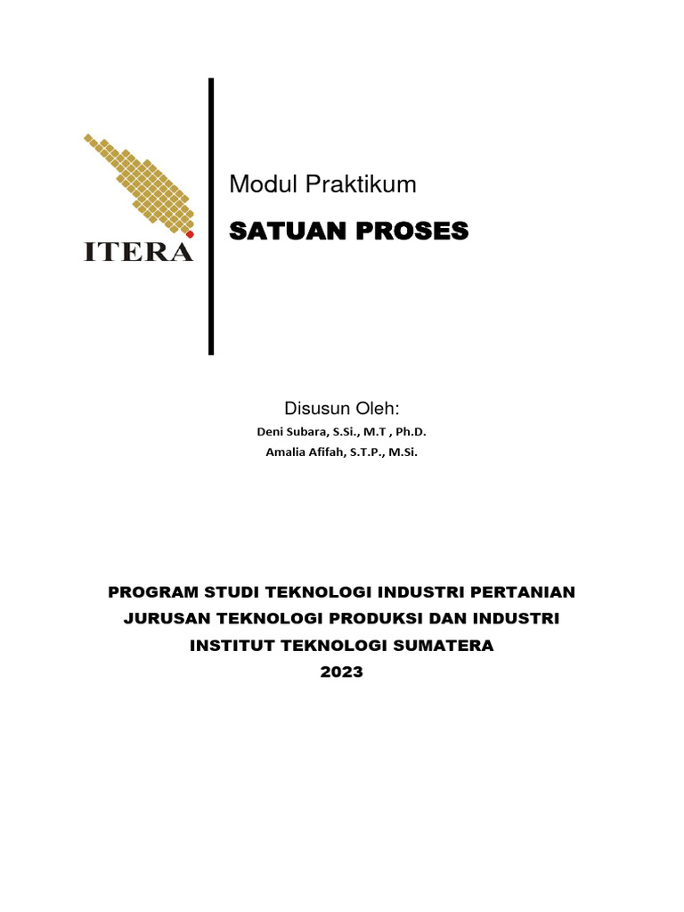 Modul Satuan Proses 2023 Rev 2 | PDF