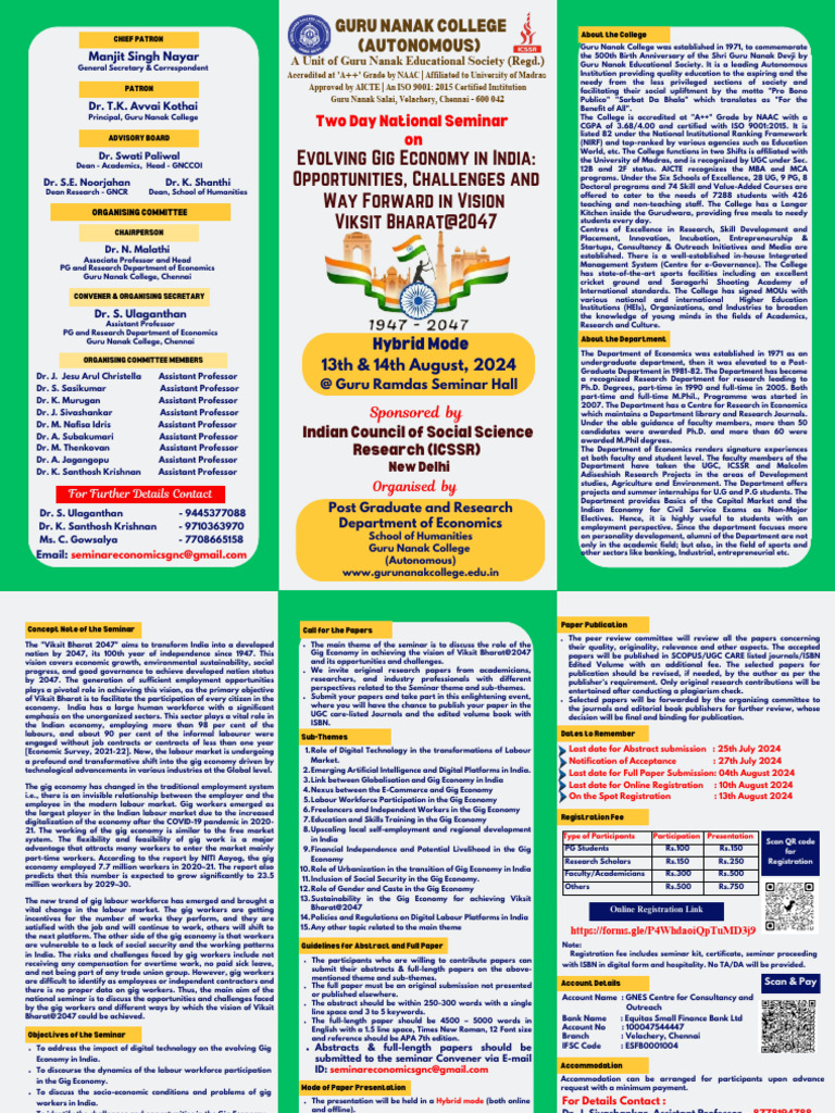 ICSSR Seminar Invitation 2024 PDF Economies