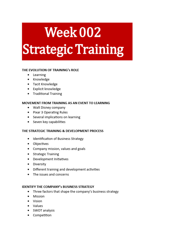Strategic Training and Development Insights | PDF | Strategic ...
