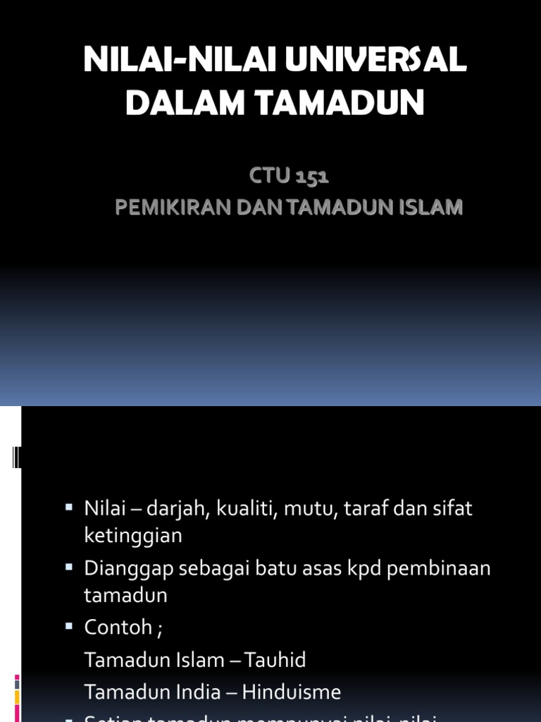 Nilai Universal dalam Tamadun Islam | PDF | Agama & Spiritualitas