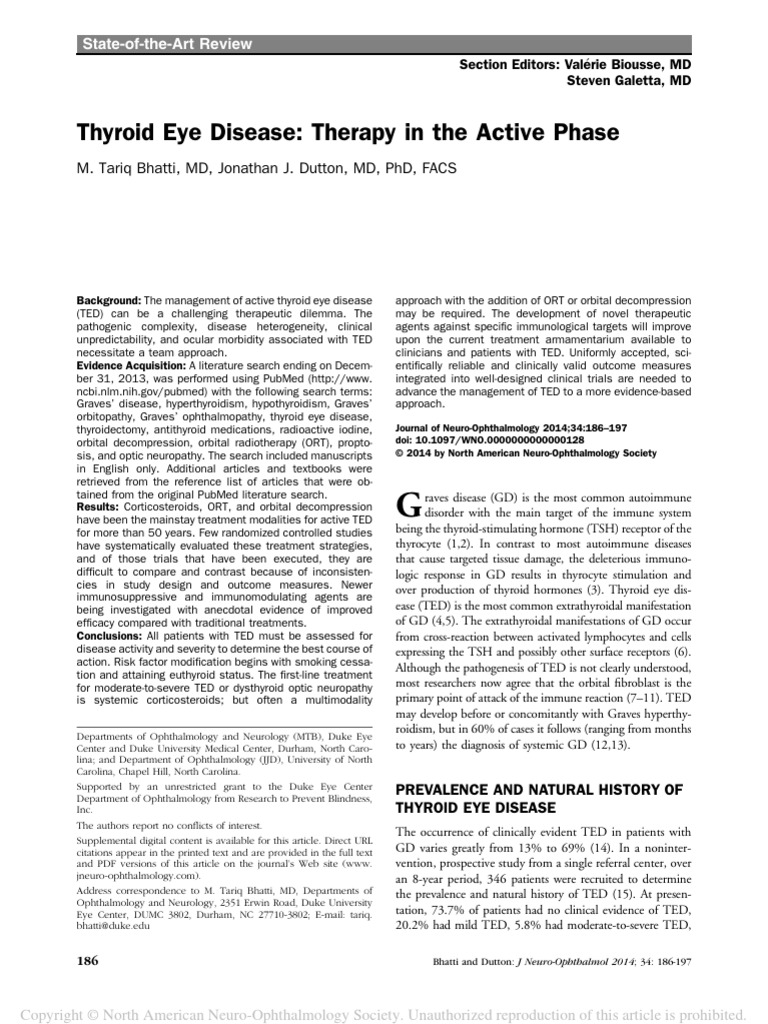 Thyroid Eye Disease - Therapy in The Active Phase | PDF | Medical ...