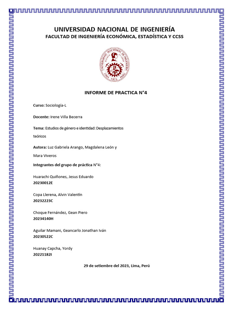 Informe 4 Sociología L | PDF | Género | Estudios de género