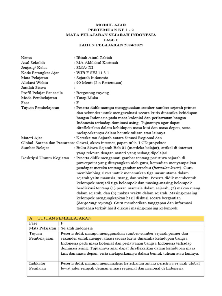 Modul Kelas Xi Tita | PDF