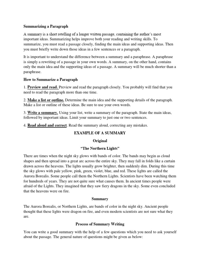 Summary Sample | PDF | Knowledge | Aurora