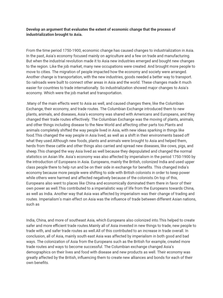 Ap World History Notes | PDF | Industrialisation | Economic Growth