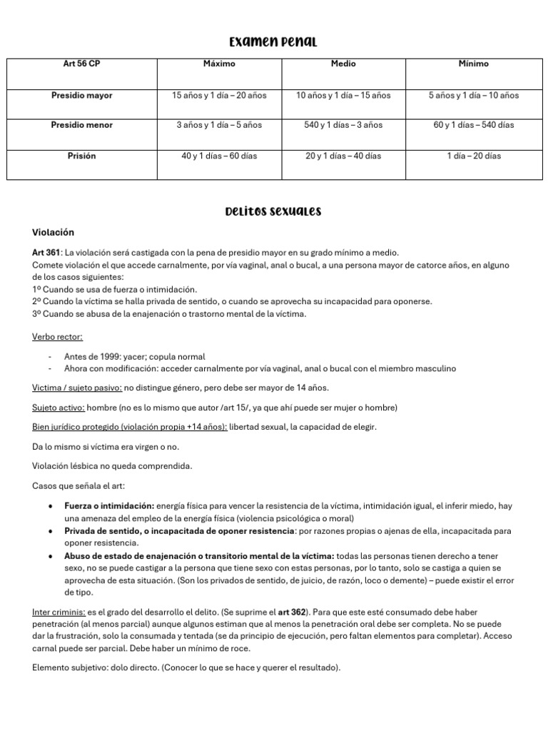 Examen Penal | PDF | Violación | Robo