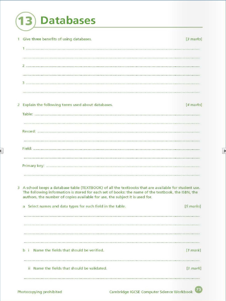 T9 - Databases (Workbook) | PDF