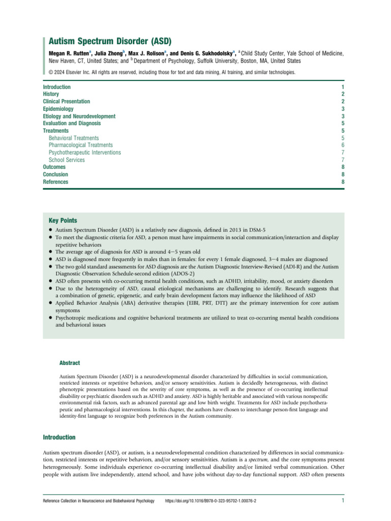 Autism Spectrum Disorder ASD | Download Free PDF | Autism Spectrum ...