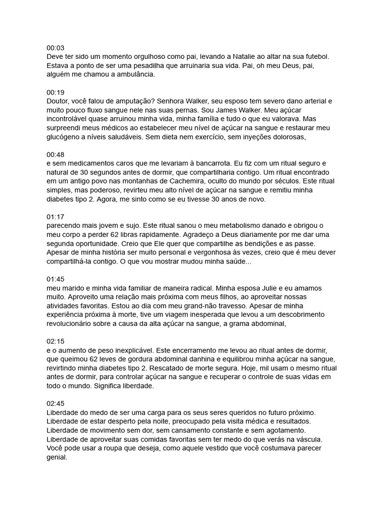 Script Clickbank VSL | PDF | Diabetes | Corpo humano Script Clickbank VSL | PDF | Diabetes | Corpo humano
