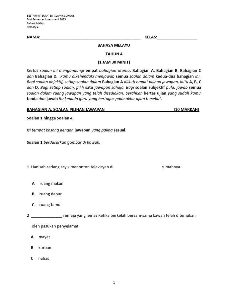 BM tahun 4 (Assessment) | PDF
