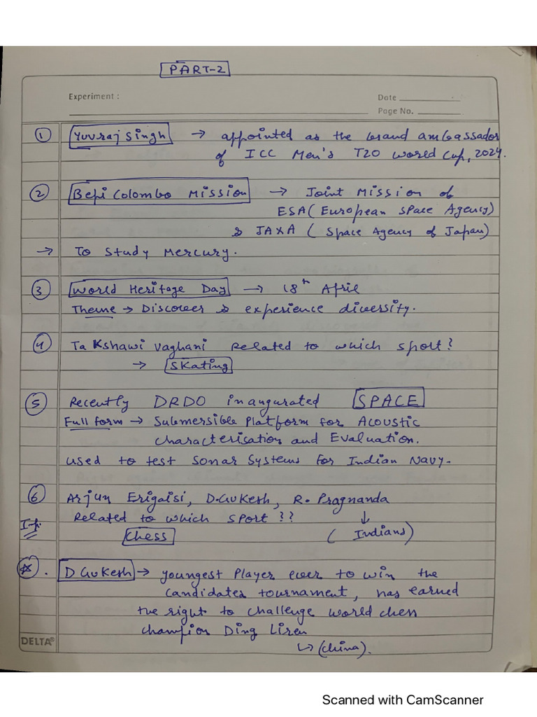Current Affairs NDA Part-2 | PDF