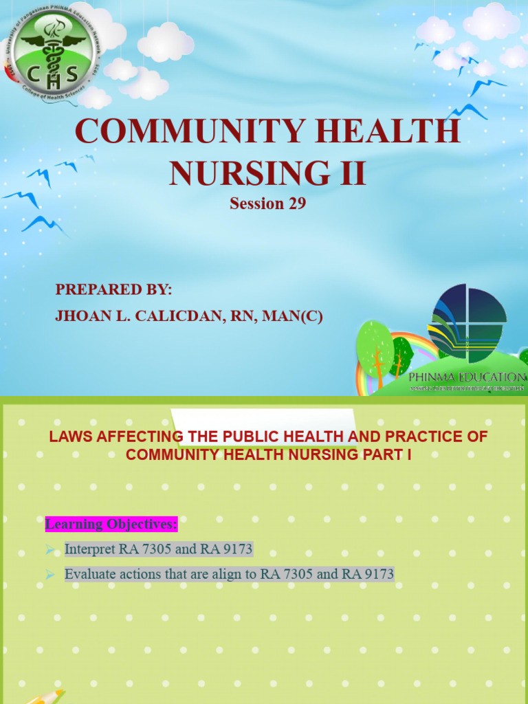22 Laws Affecting The Public Health and Practoce of CHN Part 1 | PDF | Nursing | Public Health