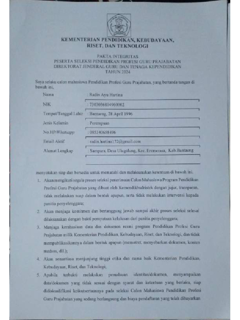 PAKTA INTEGRITAS-1 Compressed Compressed (2) Compressed | PDF