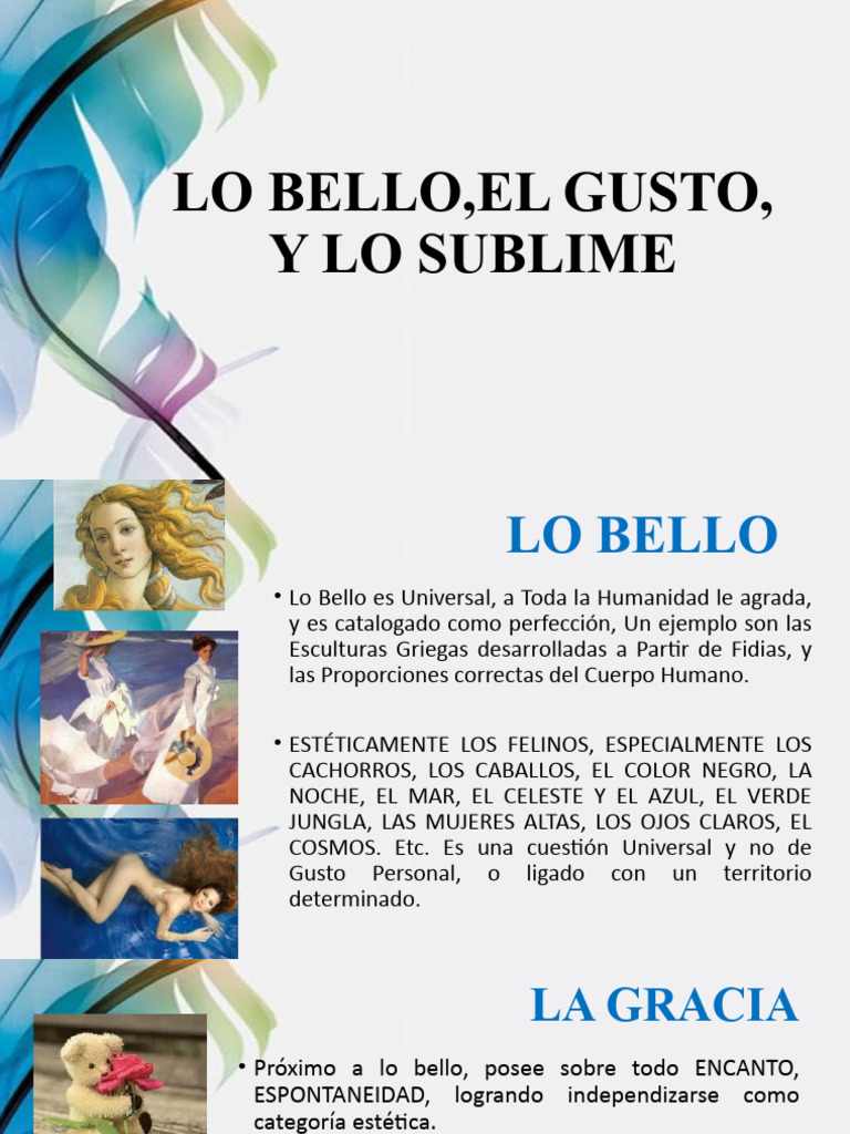 9LO BELLO,EL GUSTO, Y LO SUBLIME | PDF | Belleza | Estética