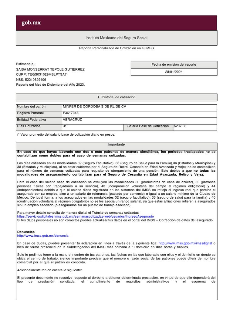 Reporte Rpci Diciembre2023 | PDF