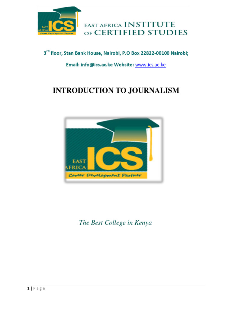 Introduction To Journalism Notes | PDF | Defamation | Journalism