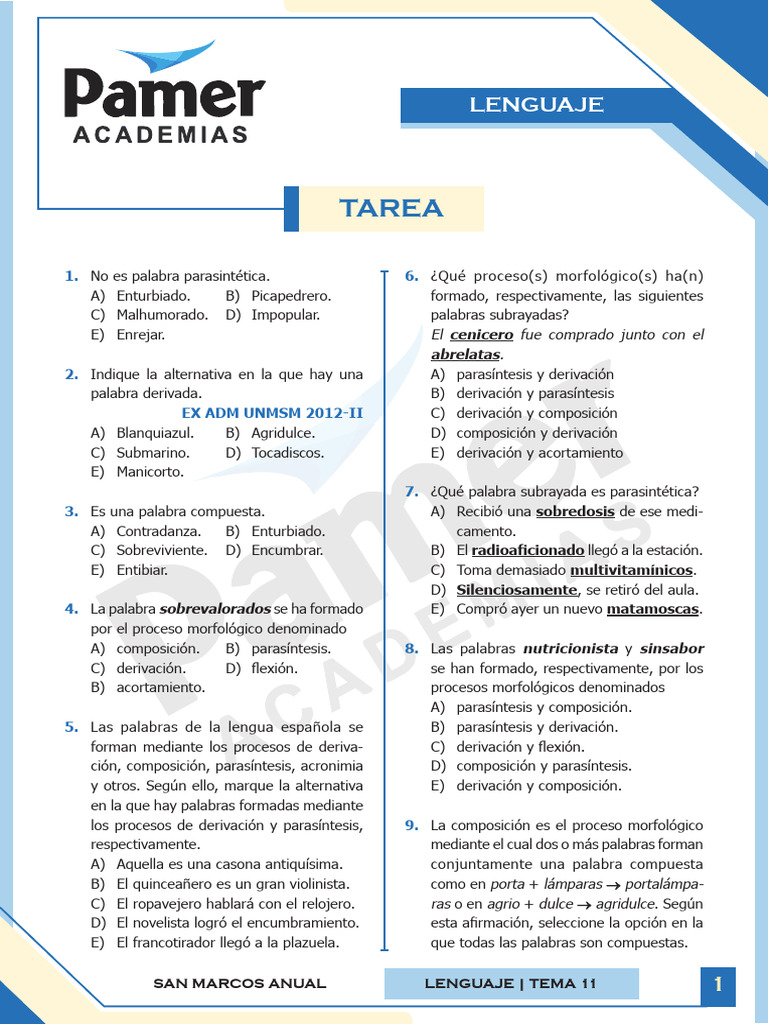 Lenguaje_tarea Sem 11 | PDF