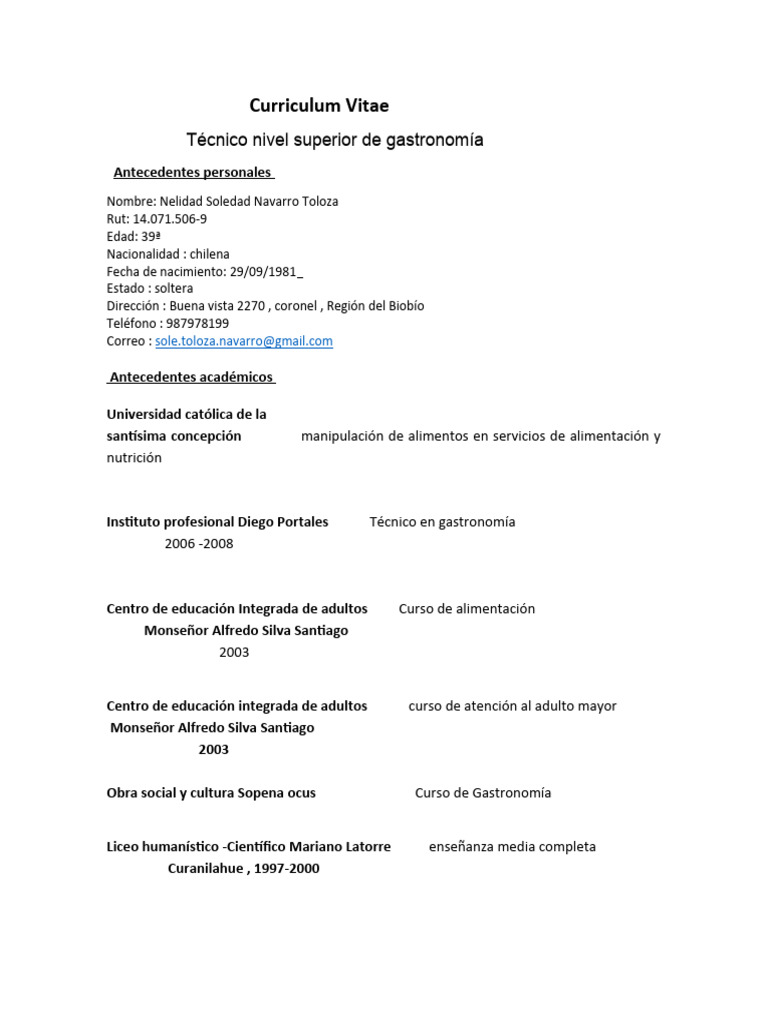 SOLEDAD, CURRICULUM | PDF