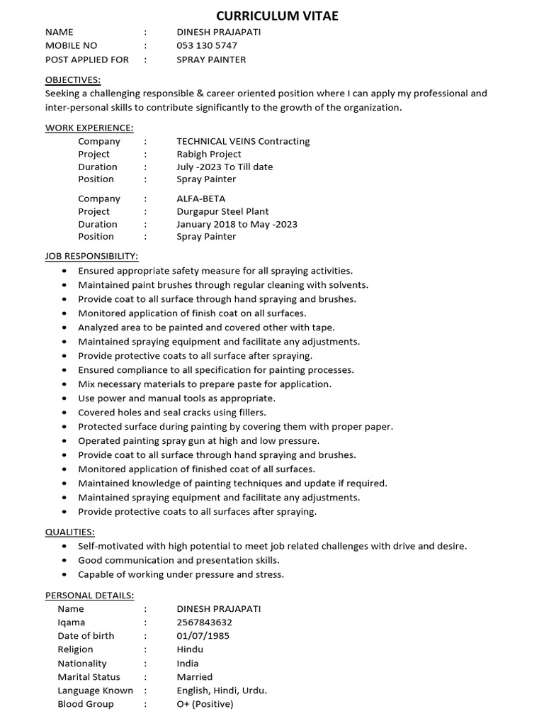 Dinesh CV | PDF | Paintings | Paint