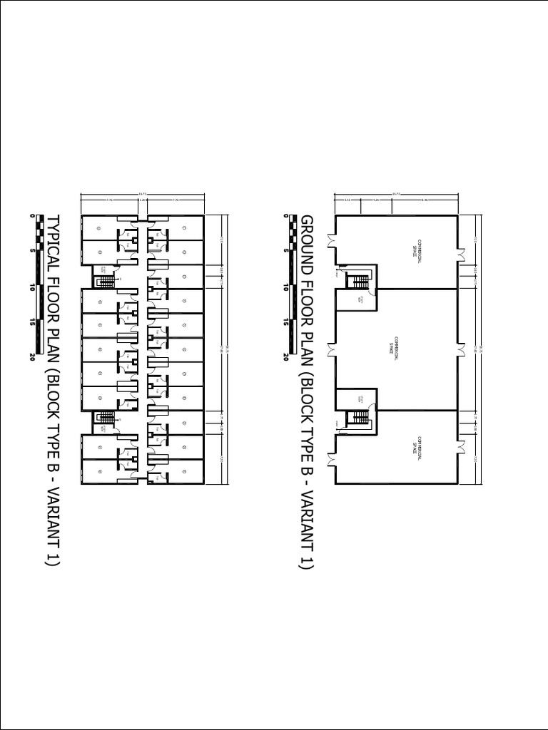 Ground Floor Plan Block Type B Variant 1 | PDF | Buildings And ...