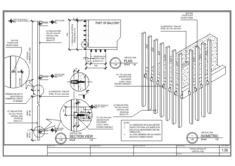Vertical Metal Fins at Balcony | PDF | Metalworking | Building Materials