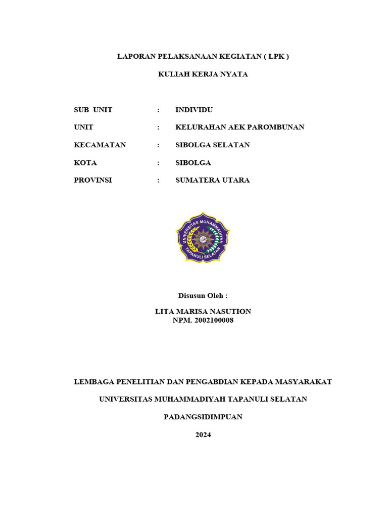 DOC. LPK KKN Lita Marisa Nasution | PDF