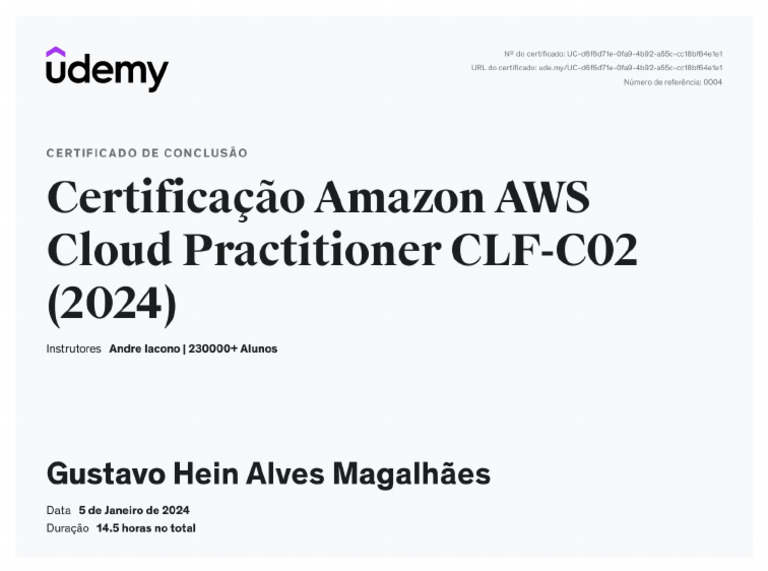 Certificado AWS | PDF