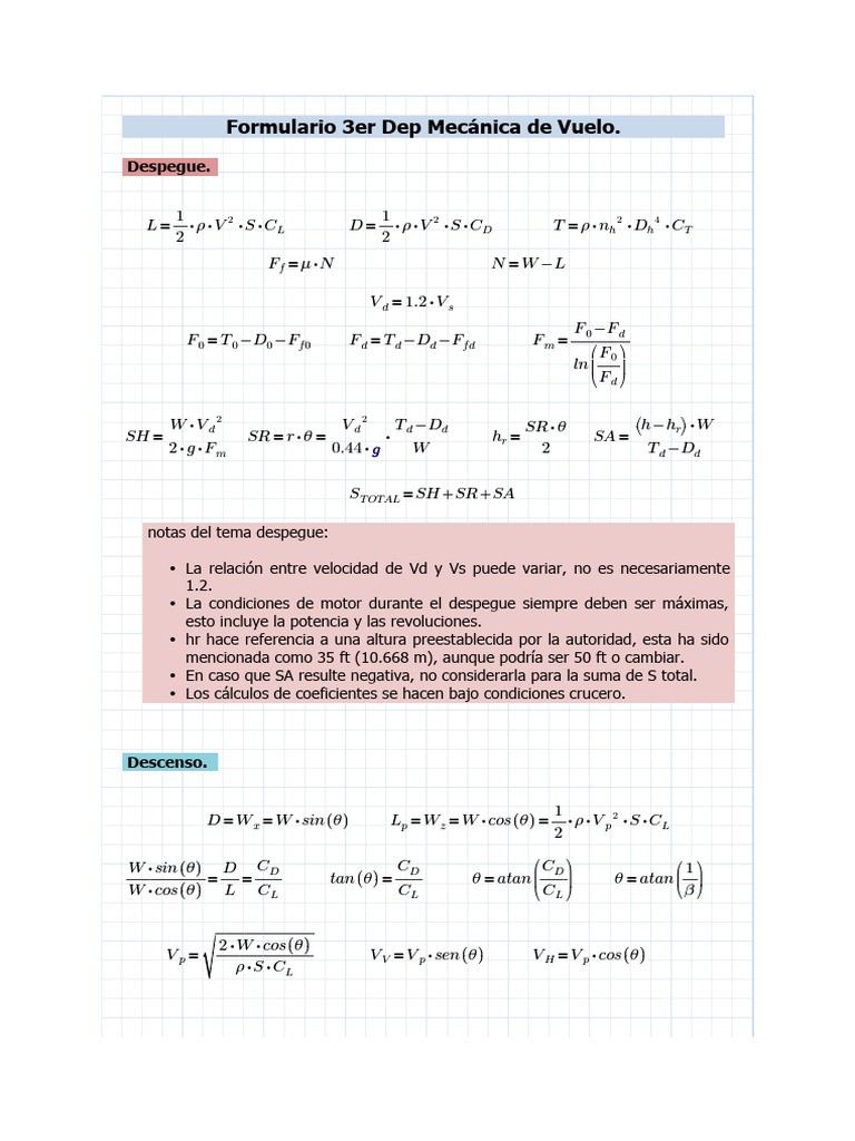 Formulario 3er Dep Mec de Vuelo | PDF
