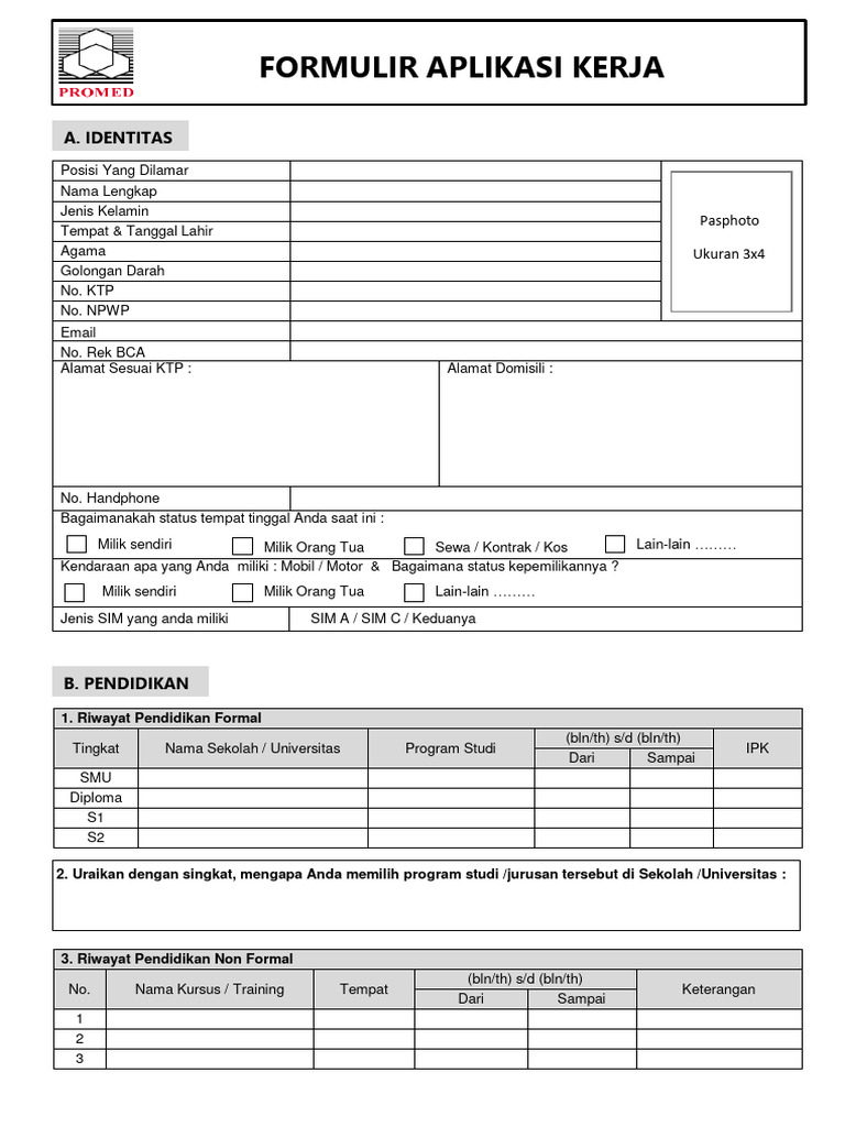 Form Aplikasi Kerja 2024 | PDF | Pengelolaan Keuangan & Uang