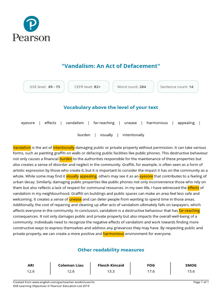 Vandalism - An Act of Defacement | PDF | Vandalism | Graffiti