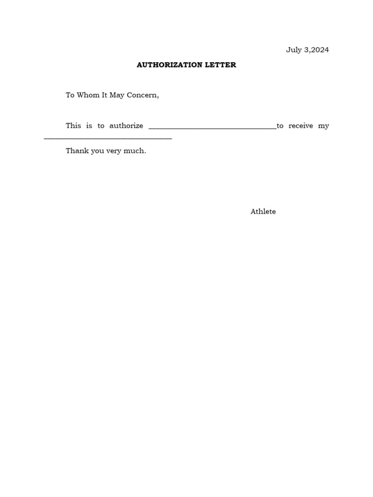 Authorization Letter | PDF