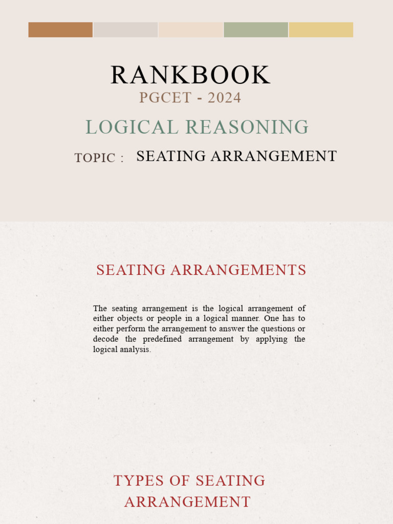 Seating Arrangements - Final | PDF | Logic