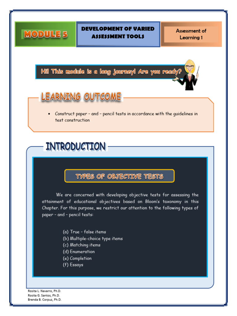 Developing Objective Assessment Tools | PDF | Educational Assessment ...