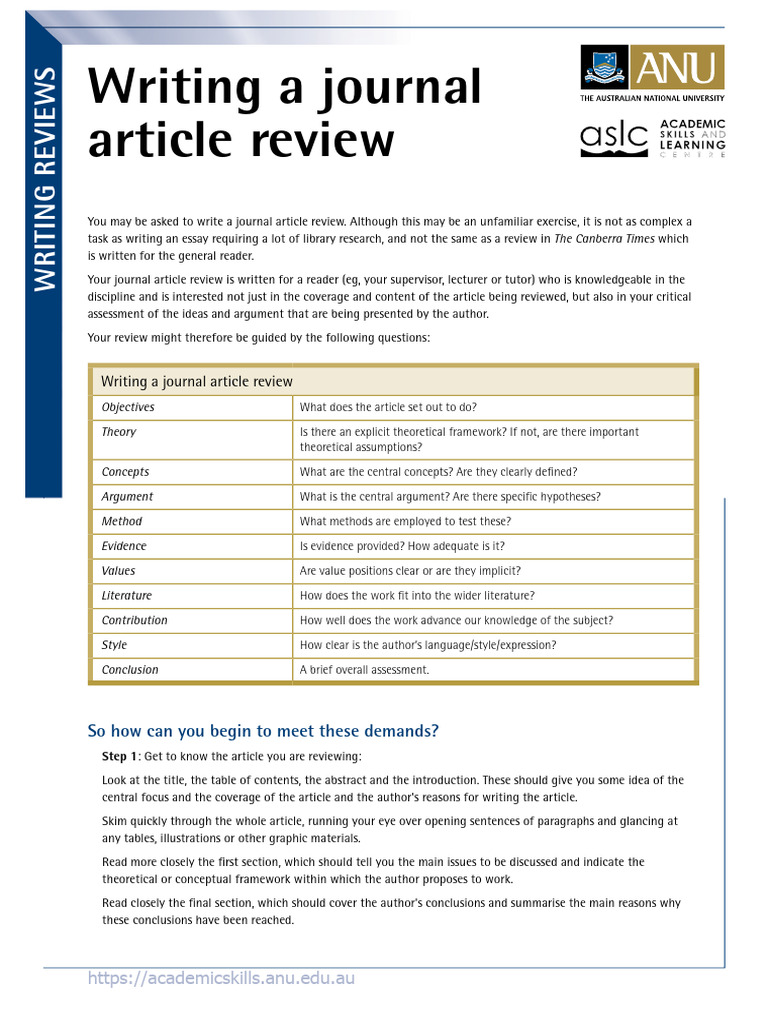 Guide to Writing Journal Article Reviews | PDF | Theory | Evidence